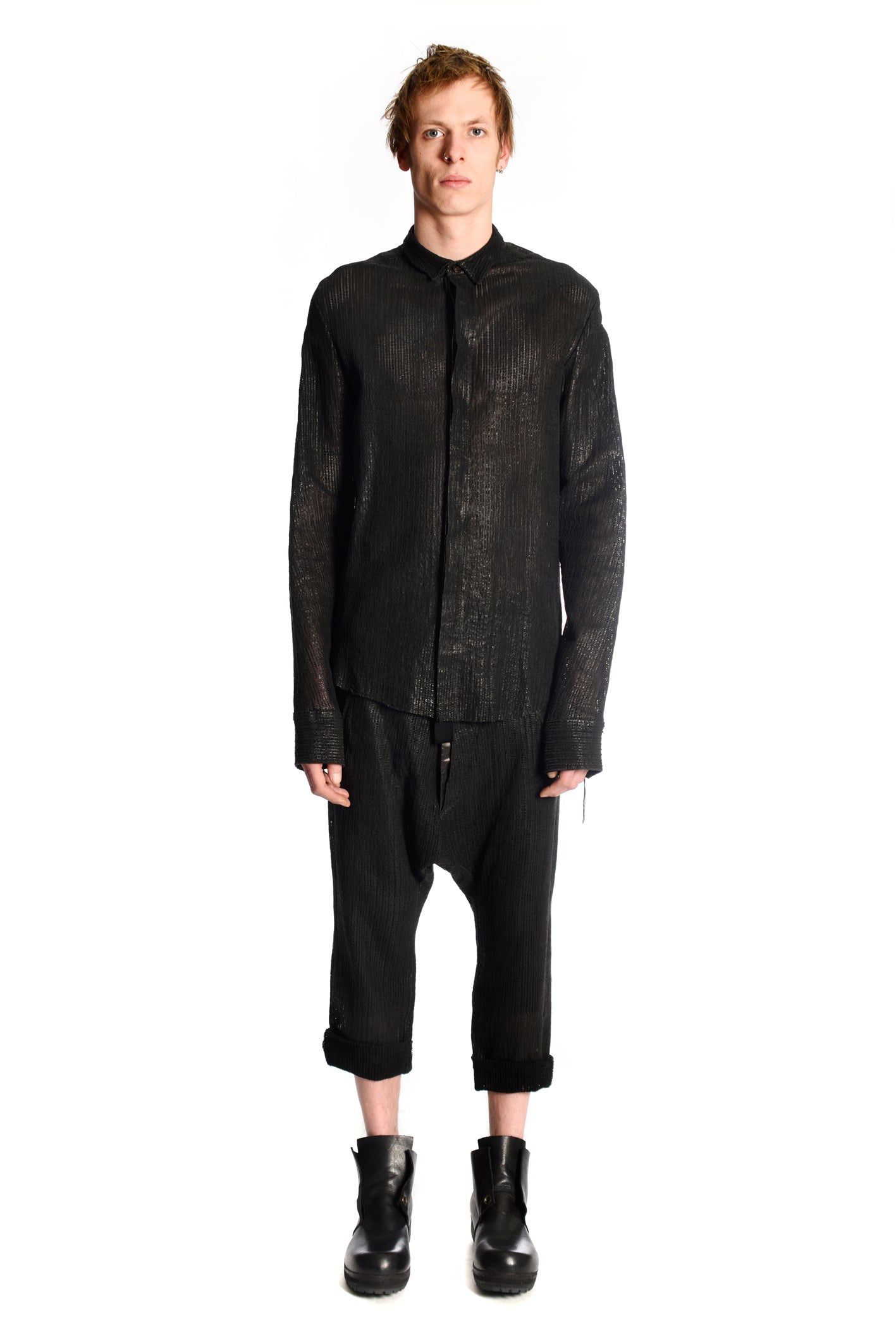 Leather Perforated Decoup Pants (last one size 48) – cedric jacquemyn